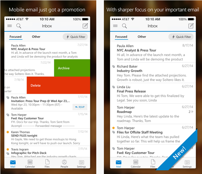Microsoft Outlook Mail App for iOS and Android Updated Microsoft Outlook Mail App for iOS and Android Updated
